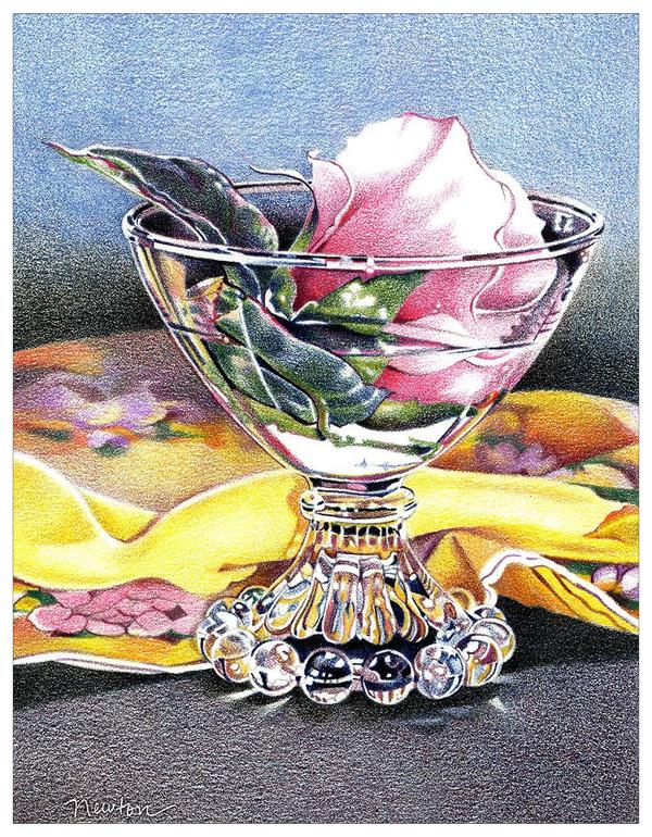 how to draw glass colored pencil