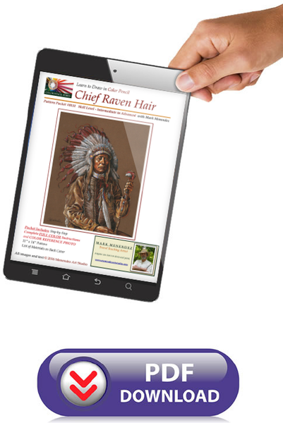 Mark Menendez: Chief Raven Hair Colored Pencil Tutorial Digital Downlo ...