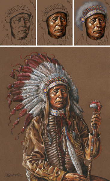 Mark Menendez: Chief Raven Hair Colored Pencil Tutorial Digital Downlo ...